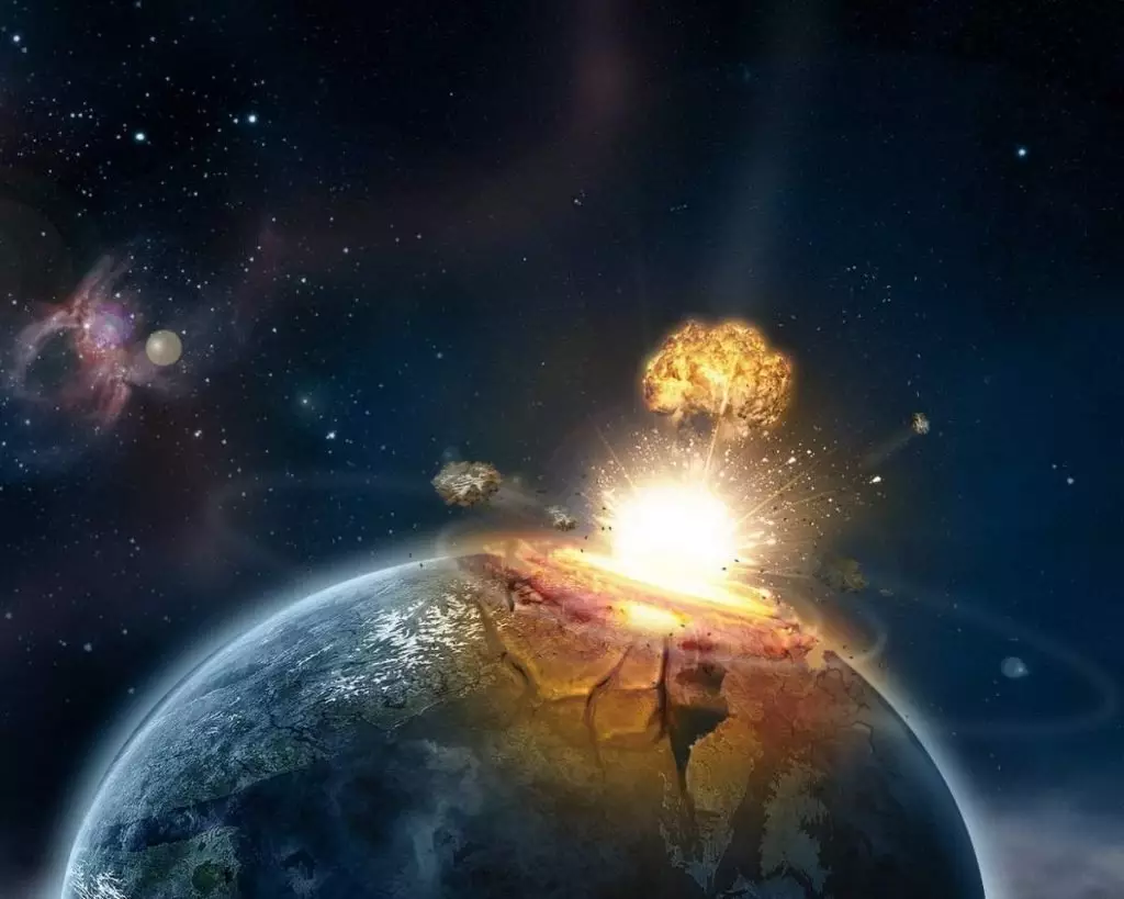 大多数科学家认为，恐龙的出现与地球上的小行星坠落有关。