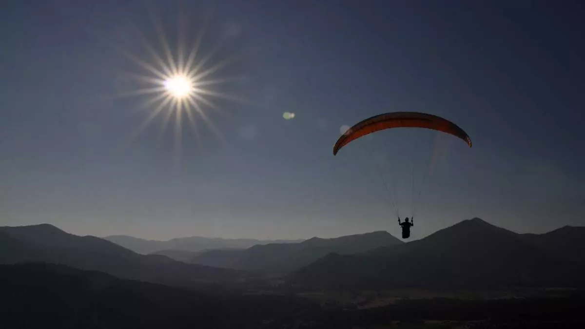 Flight at sunset.