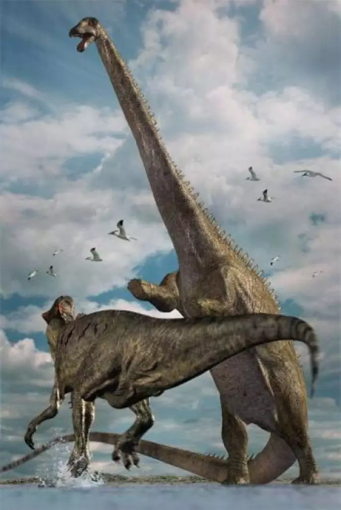 Dinosaur karnivor sering menyerang Diplodocus herbivor.