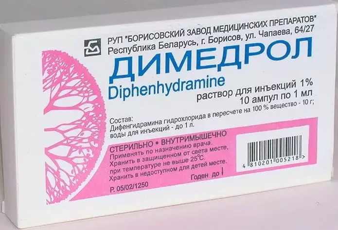 Diphenhydramine do chait: treoracha úsáide