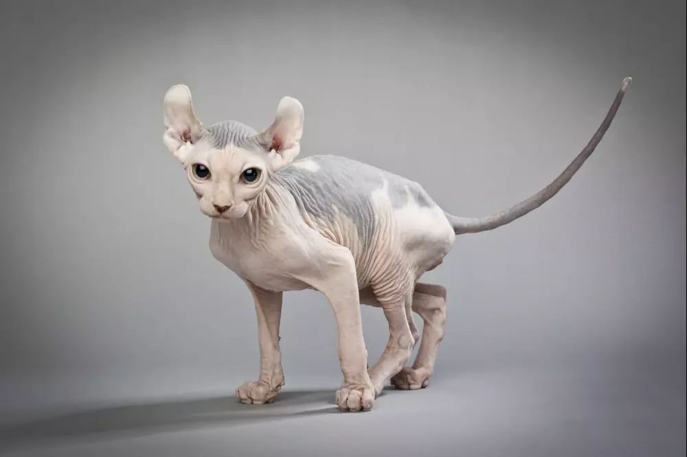 Elf cat - fọto, apejuwe ati awọn abuda ti ajọbi 1784_1