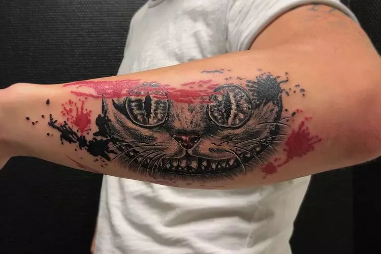 Cheshire katt tatuering